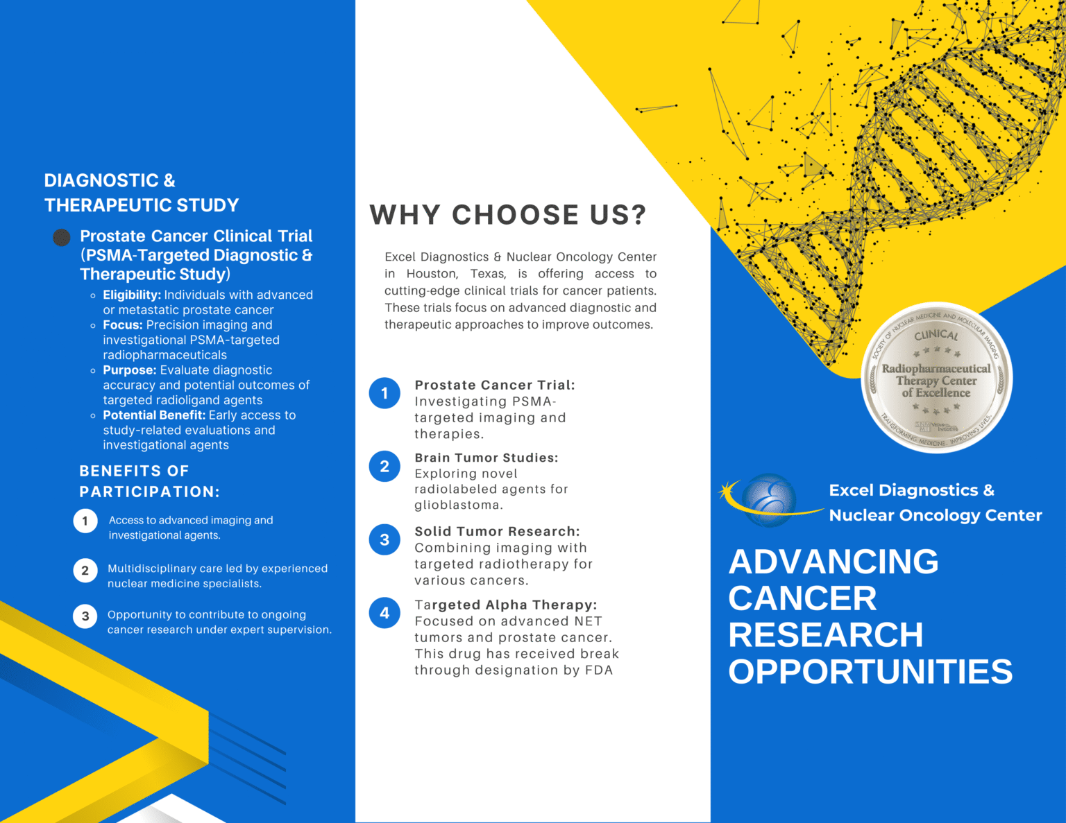 Clinical Trials – EXCEL DIAGNOSTICS & NUCLEAR ONCOLOGY CENTER